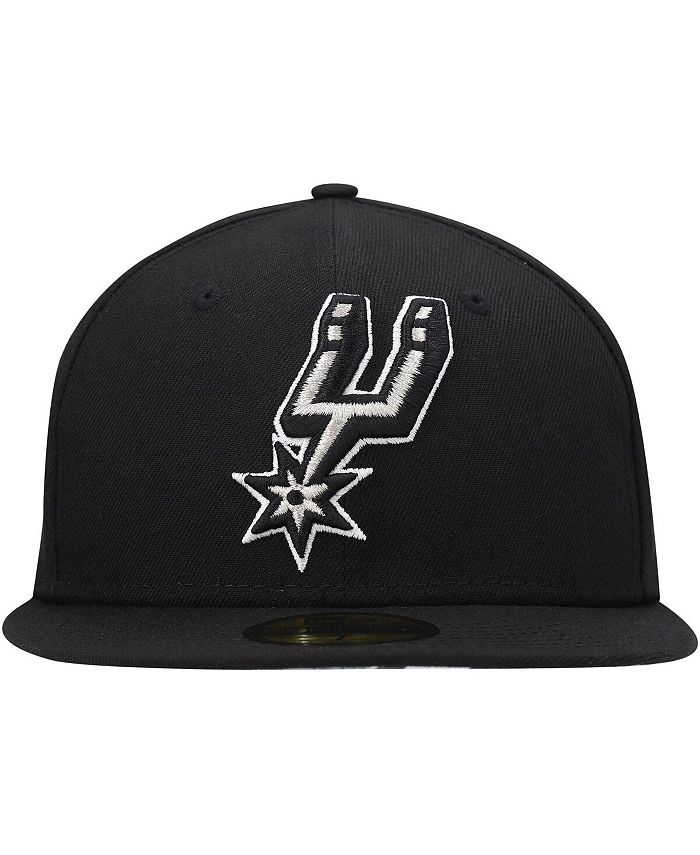 New Era Men's Black San Antonio Spurs Team Wordmark 59FIFTY Fitted Hat ...