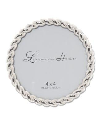 Round Metal Picture Frame With Rope Design, 4" x 4" - Macy's