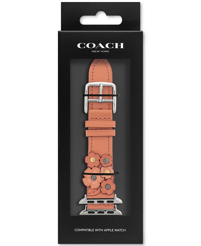 COACH Tea Rose Leather Apple Watch® Strap 38mm/40mm & Reviews - All ...