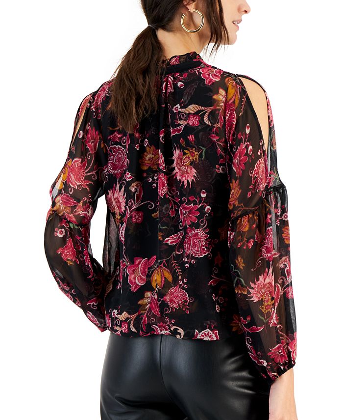 INC International Concepts Women's Slit-Sleeve Ruffled-Neck Top ...