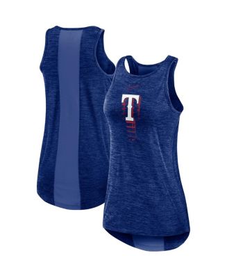 Women's Nike Royal Texas Rangers Logo Fade High Neck Performance Tank ...