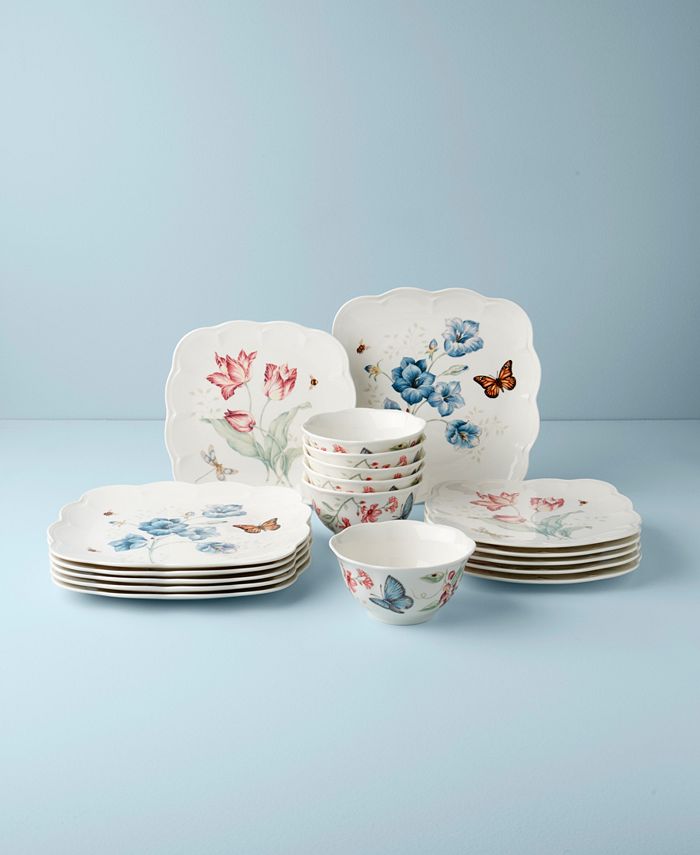 Lenox Butterfly Meadow Square Set 18-Piece, Created for Macy's - Macy's