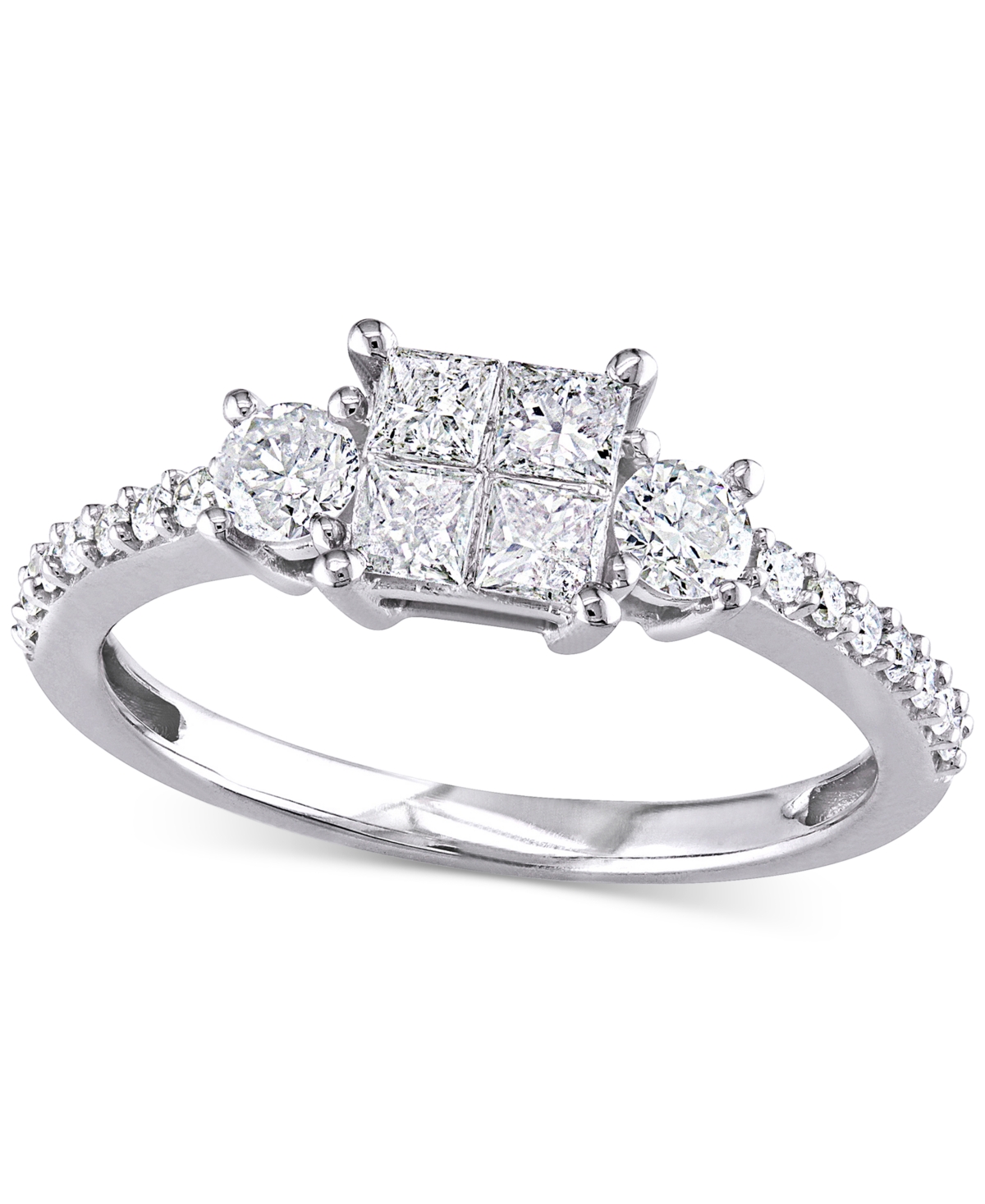 Click here for Diamond Princess Quad Cluster Engagement Ring (3/4... prices