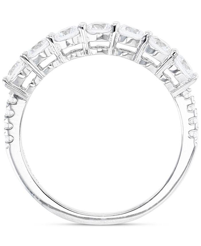 Macy's Cubic Zirconia Seven Stone Band in Sterling Silver - Macy's