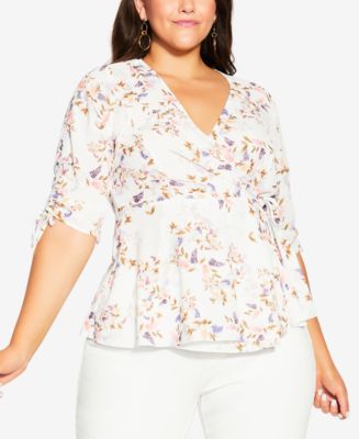 City Chic Trendy Plus Size Grace Top - Macy's