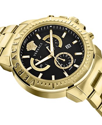 Versace Men's Swiss Chronograph Gold Ion Plated Stainless Steel ...