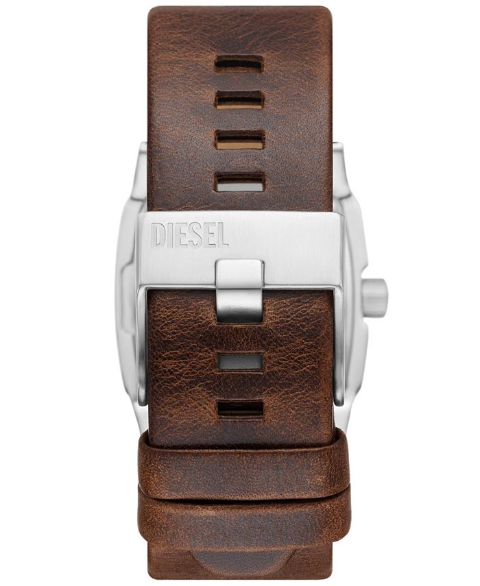 Diesel Men's Cliffhanger Brown Leather Strap Watch, 36mm - Macy's