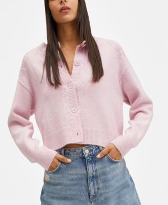 MANGO Women's Textured Knit Cardigan - Macy's