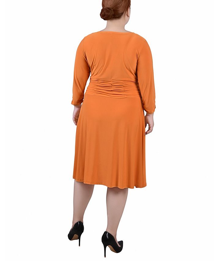 Ny Collection Plus Size Ruched A Line Dress Macys