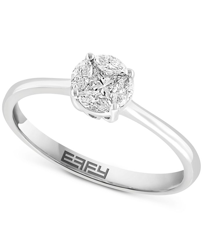 EFFY Collection EFFY® Diamond Ring (1/4 ct. t.w.) in 18k White Gold ...