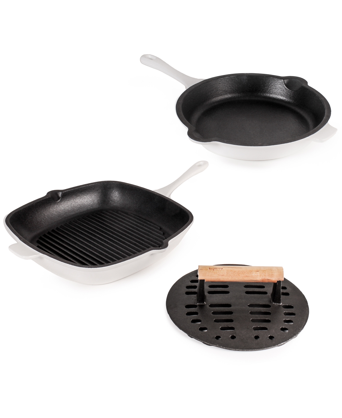 Click here for BergHOFF Neo 3pc Cast Iron Fry Pan & Grill Pan Set... prices