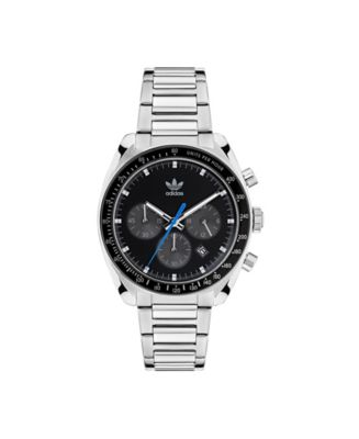 adidas Unisex Three Hand Edition One Chrono Silver-Tone Stainless Steel ...