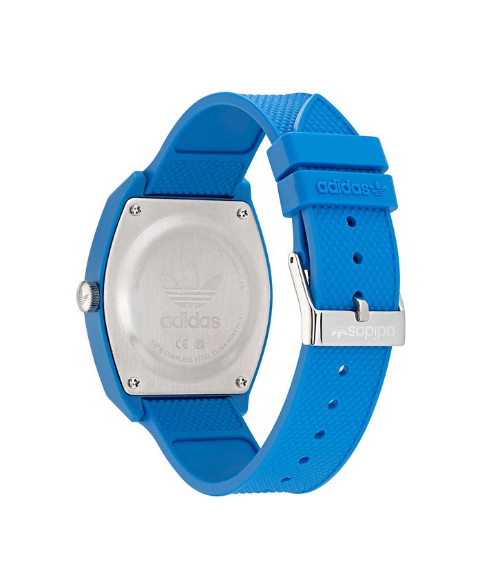 adidas Unisex Three Hand Project Two Blue Resin Strap Watch 38mm - Macy's