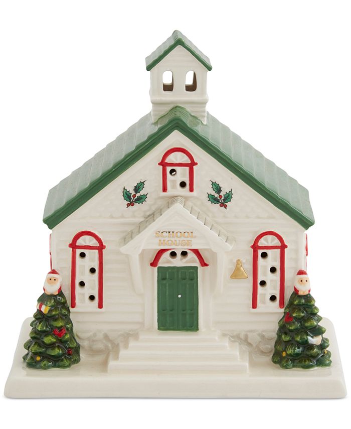 Spode Christmas Tree Lighted School House Figurine - Macy's