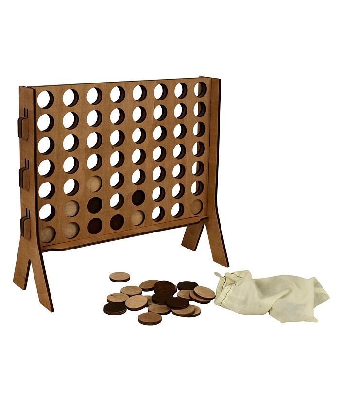Gener8 Classic 4 in a Row Wood Game Set, 59 Pieces - Macy's