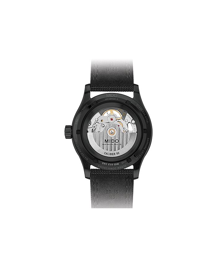 Mido Men's Swiss Automatic Multifort Skeleton Vertigo Black and Orange ...