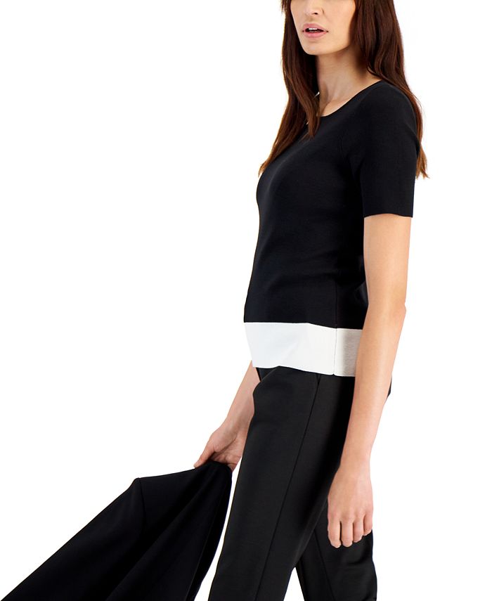Tahari ASL Women's Colorblocked Knit Top - Macy's