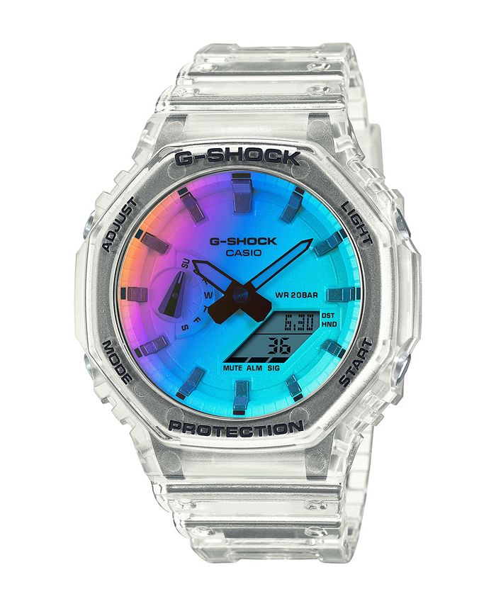 G-Shock Men's White Resin Band Watch 45.4mm, GA2100SRS-7A - Macy's
