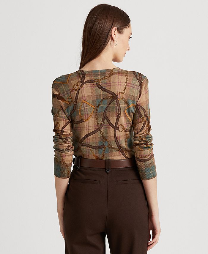 Lauren Ralph Lauren Plaid Cotton-Blend Sweater - Macy's