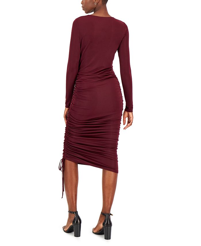 INC International Concepts Women's Drawstring-Ruched Dress, Created for ...