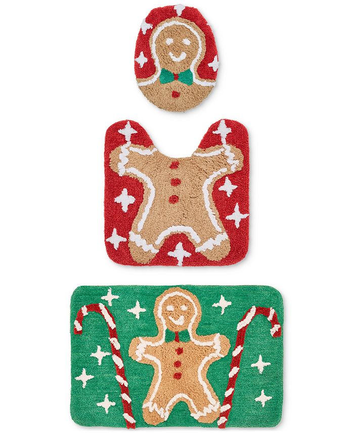 VCNY Home Gingerbread Man Contour Bath Rug Set, 3 Pieces - Macy's