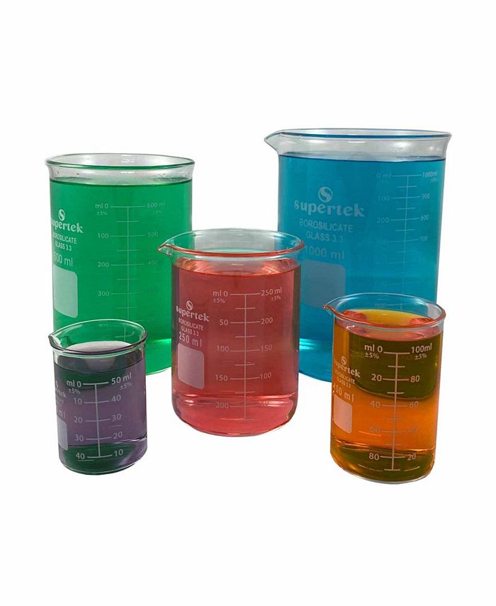 Supertek Glass Beakers Set, 5 Piece - Macy's