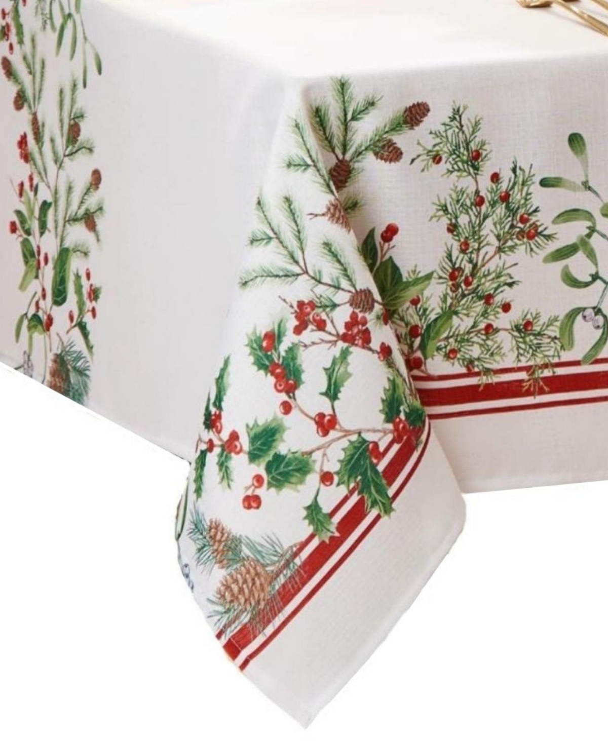 Click here for Elrene Winter Holiday Berry Fabric Tablecloth  84... prices