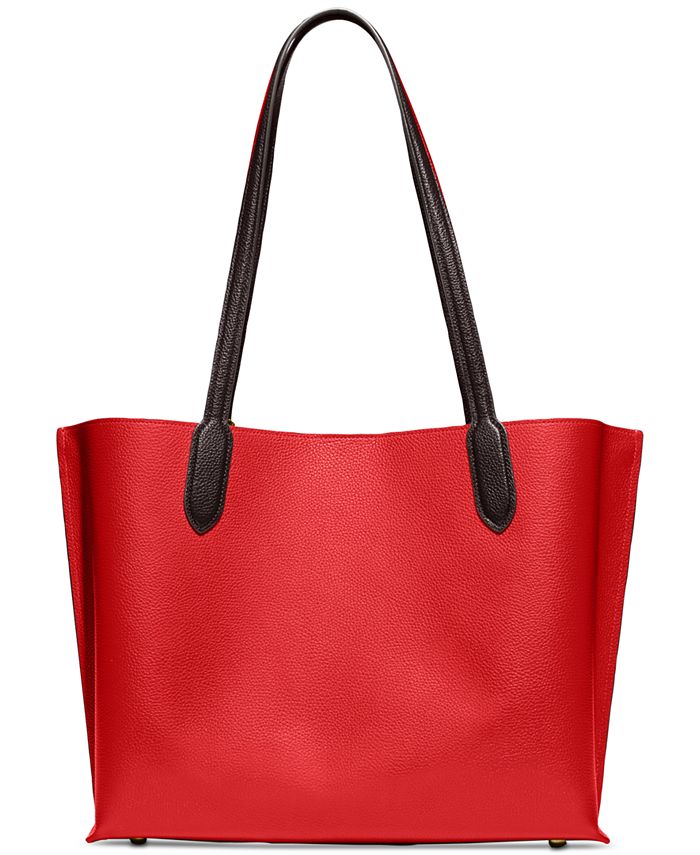 COACH Polished Pebble Leather Willow Tote with Interior Zip Pocket ...
