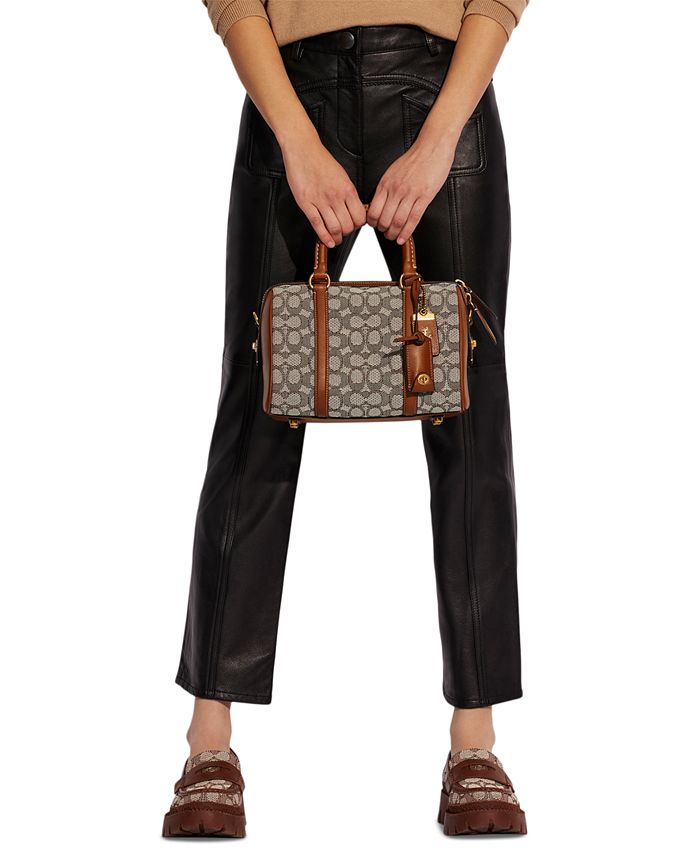 COACH Signature Textile Jacquard Ruby Satchel 25 with Convertible ...