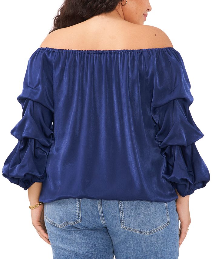 Vince Camuto Plus Size Off-The-Shoulder Balloon-Sleeve Blouse - Macy's
