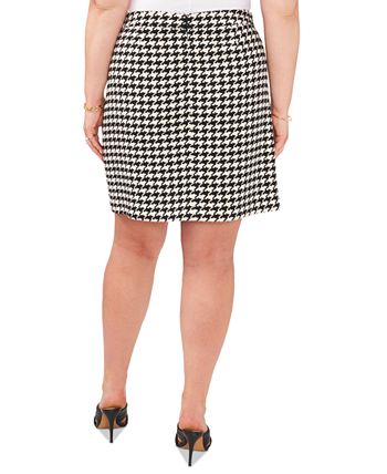 Vince Camuto Plus Size Houndstooth Mini Skirt - Macy's