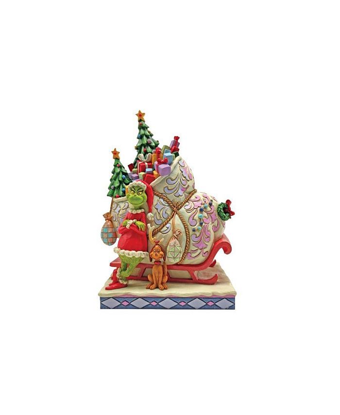 Jim Shore Grinch, Max Standing by Sleigh Figurine - Macy's