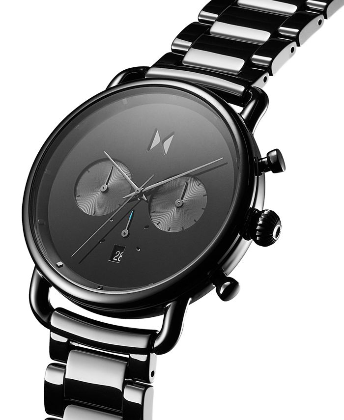MVMT Men's Chronograph Blacktop Ceramic Bracelet Watch 47mm - Macy's