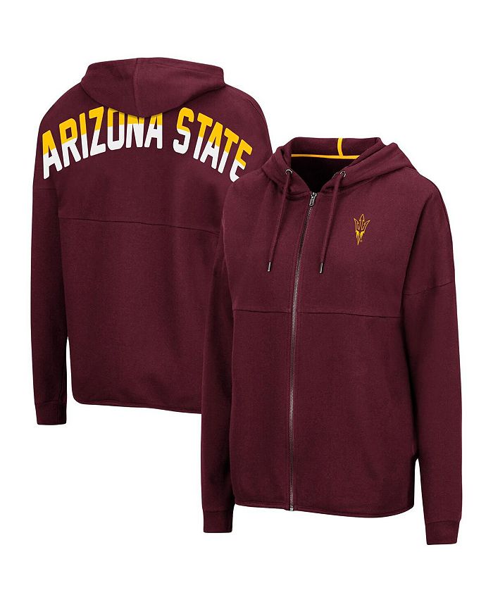 Colosseum Women's Maroon Arizona State Sun Devils 2-Hit Full-Zip Hoodie ...