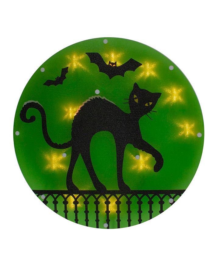 Northlight Lighted Black Cat Halloween Window Silhouette, 13.75" - Macy's