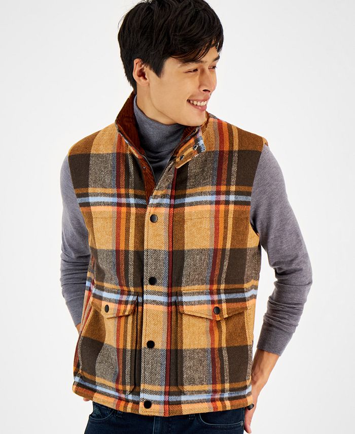 Paisley & Gray Men's Honeycutt Plaid Vest - Macy's