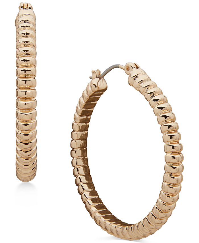 Anne Klein Gold-Tone Omega Hoop Earrings, 1.38" - Macy's