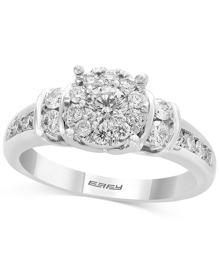 EFFY Collection EFFY® Diamond Halo Engagement Ring (1 ct. t.w.) in 14k ...