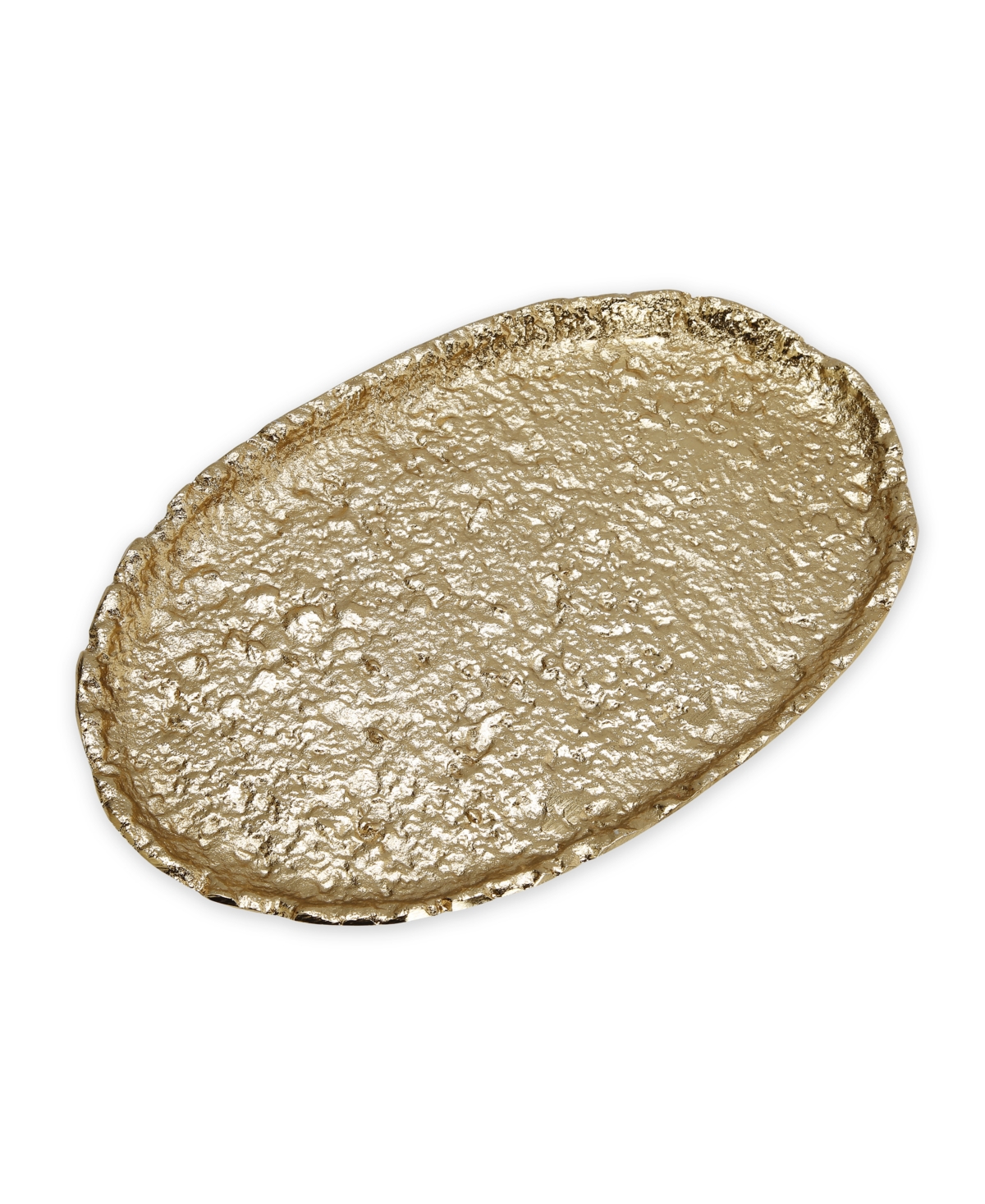 Click here for Classic Touch Textured Oval Tray - Gold-Tone prices