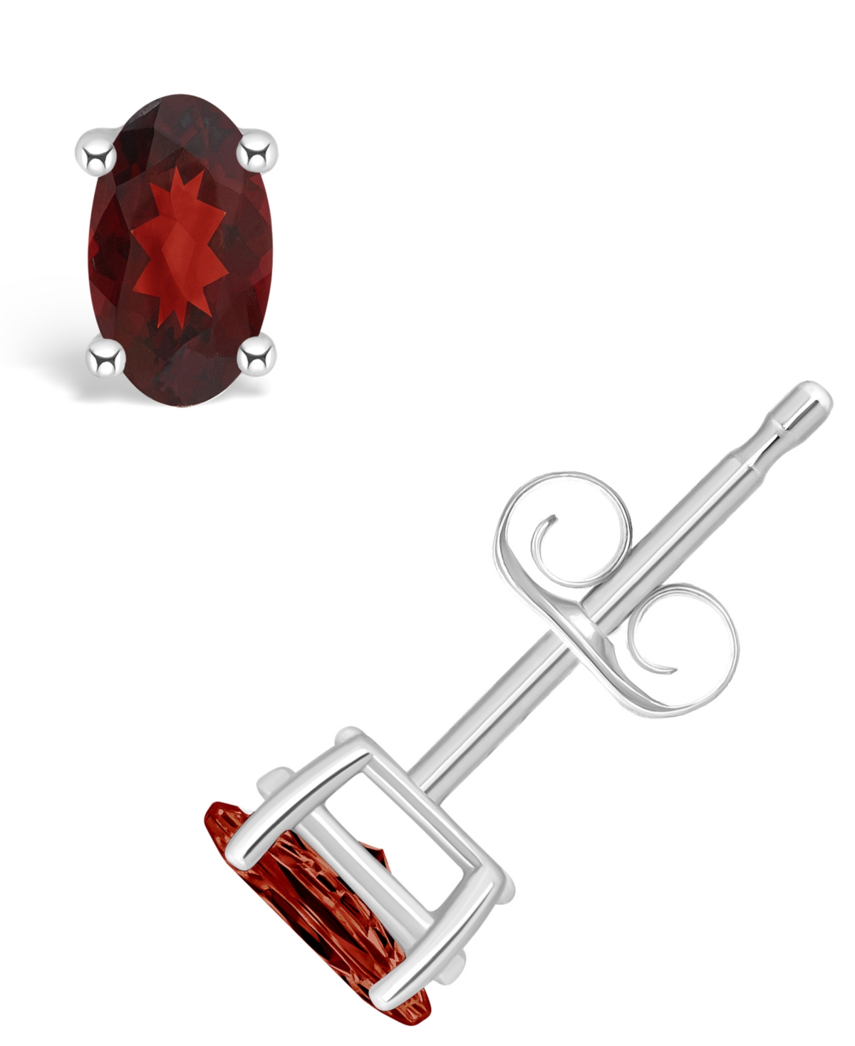 Click here for Garnet (1/2 ct. t.w.) Stud Earrings in 14K White G... prices