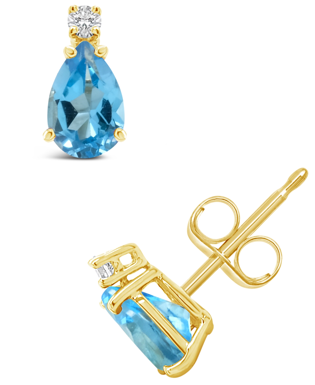 Click here for Blue Topaz (1 ct.t.w) and Diamond Accent Stud Earr... prices
