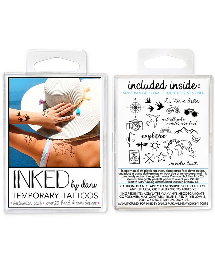 INKED BY DANI Destination Pack Temporary Tattoos Set - Macy's