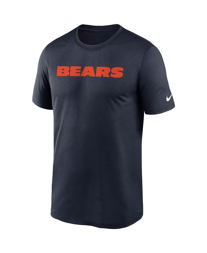 Nike Men's Navy Chicago Bears Wordmark Legend Performance T-shirt - Macy's