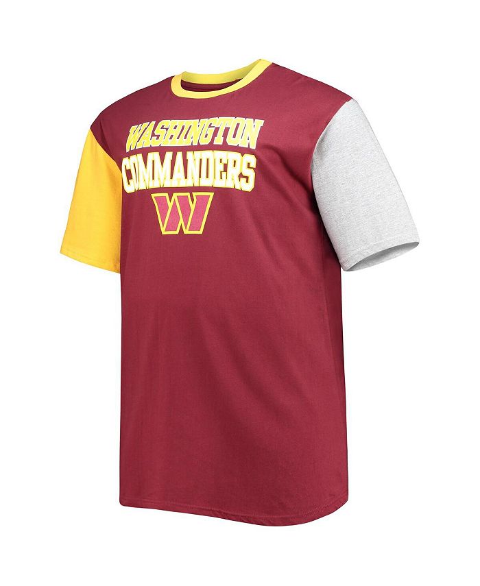 Fanatics Men's Burgundy, Gold Washington Commanders Big and Tall ...