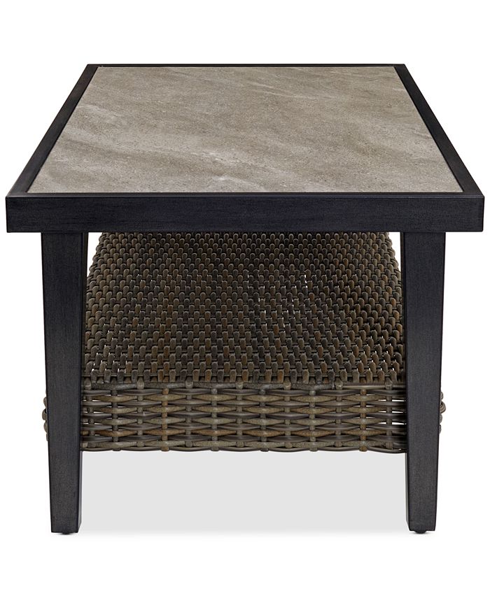 Agio CLOSEOUT! Belmont Outdoor 44"x25" Rectangle Tile Top Coffee Table ...
