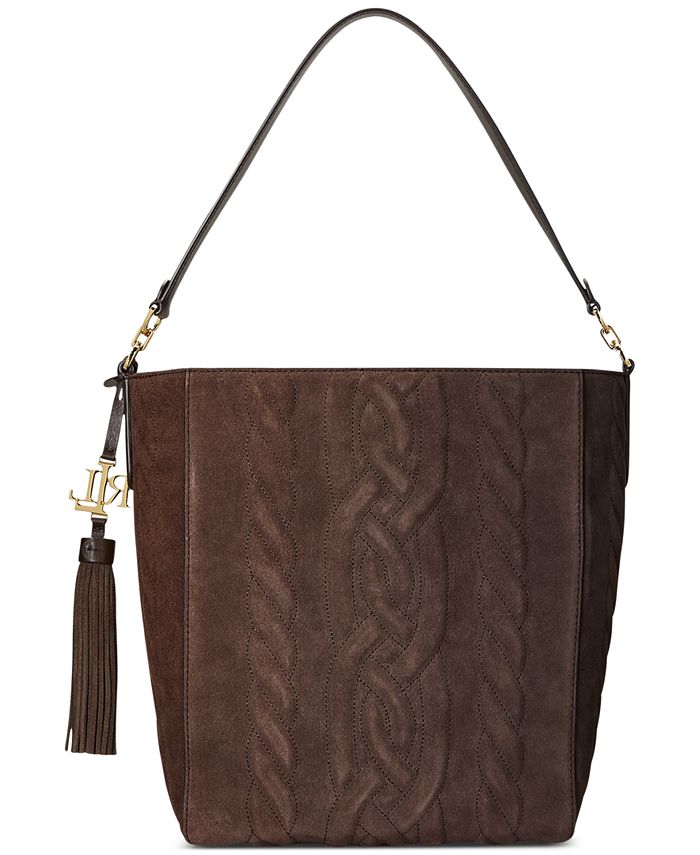 Lauren Ralph Lauren Suede Medium Adley Bucket Bag - Macy's