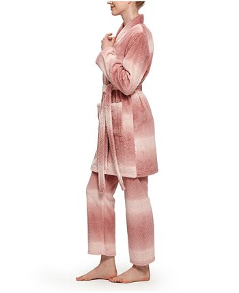 Berkshire Women's Ombre Mini Dobby Printed Shiny Velvet Loft Kimono ...