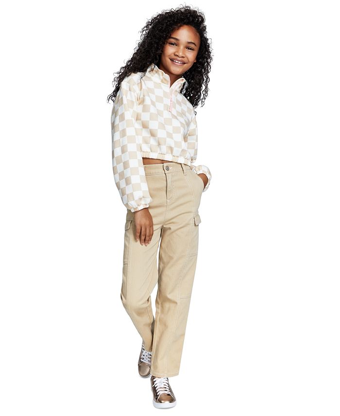 Epic Threads Big Girls Stella Checkered Quarter-Zip Sweater, Created ...