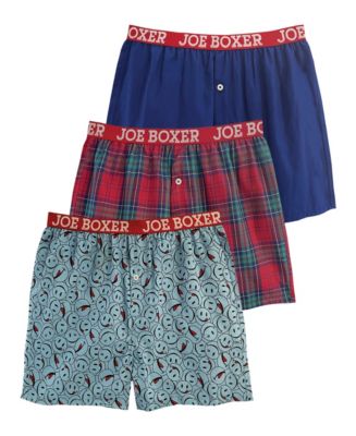 Joe Boxer Men's Classic Licky Woven Boxers, Pack of 3 - Macy's
