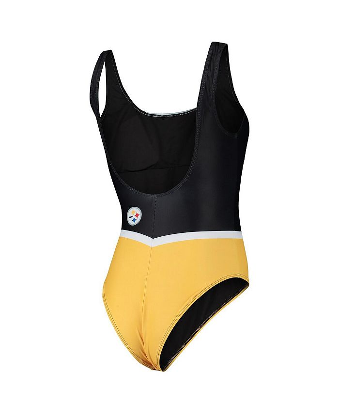 FOCO Women's Black Pittsburgh Steelers Team One-Piece Swimsuit - Macy's
